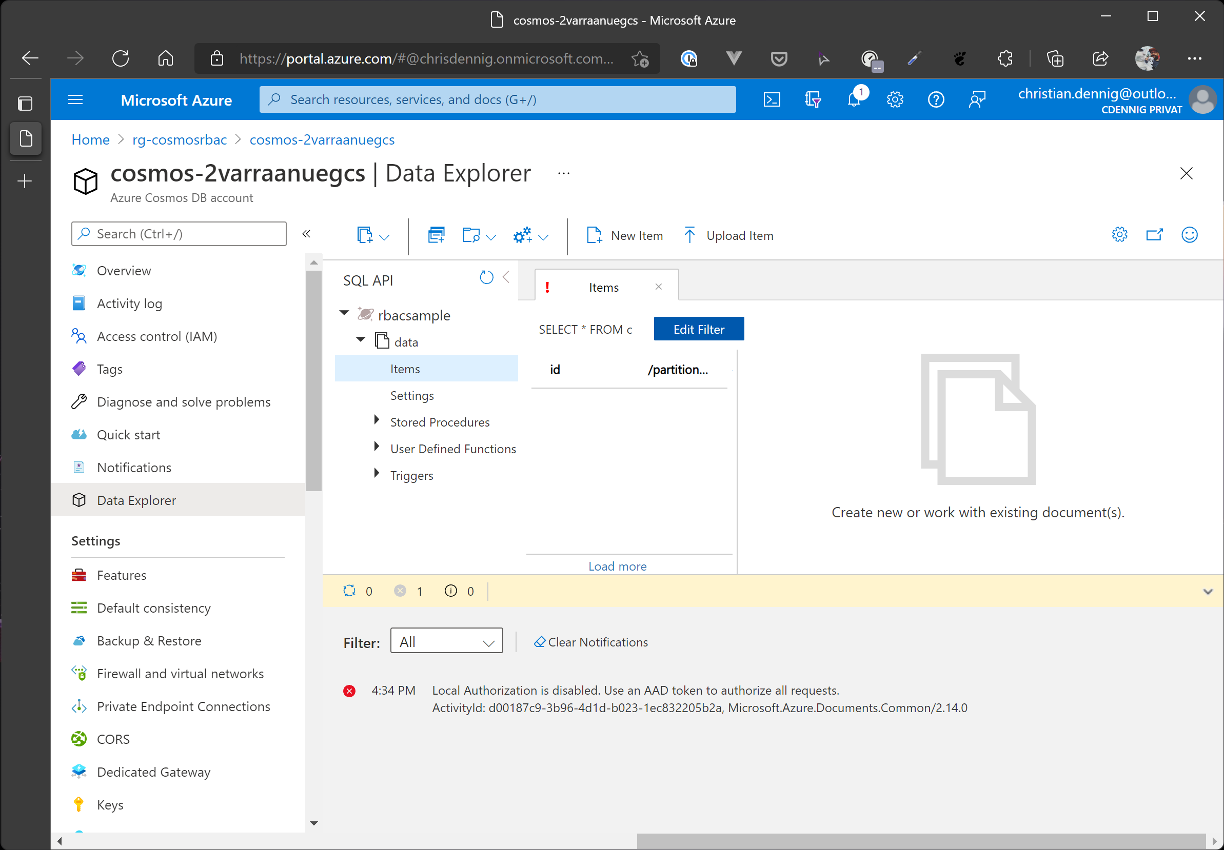 Secure Azure Cosmos DB access by using Azure Managed Identities ...